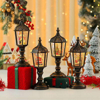 luminous USB with music drifting snow Water filled desk lamp