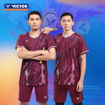 VICTOR胜利威克多羽毛球服签约球员大赛服T恤短袖T-55000 T-56000