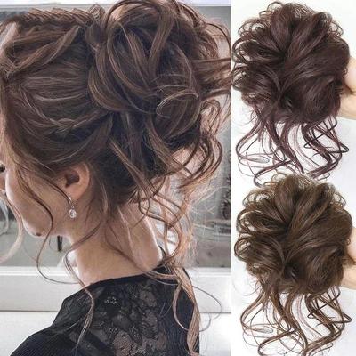 Curly Messy Bun Hair Piece Hair Scrunchie Fake Natural Look