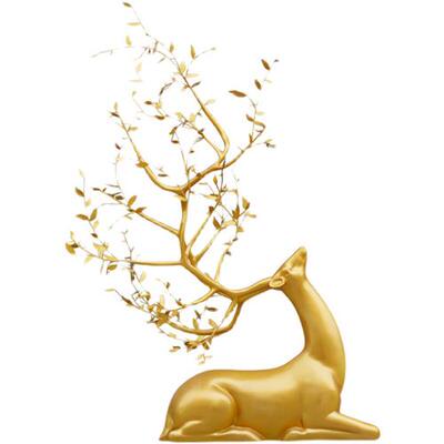 不锈钢镂空梅花鹿雕塑长角鹿摆件酒店大堂售楼处足浴艺术装饰美陈