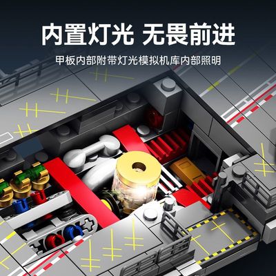 2026新款福建舰航空母舰拼装军事模型适用于乐高小颗粒益智男孩玩