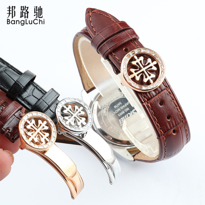 百达翡丽真皮表带头层牛皮手表带
