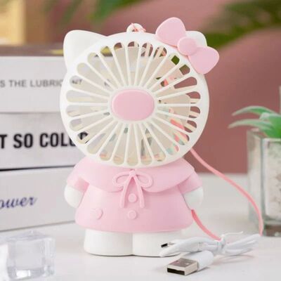USB handheld rechargeable Hello Kitty mini fan student porta