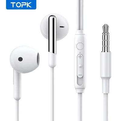 TOPK Earphone In-Ear Volume Control with Microphone 3.5mm Ja