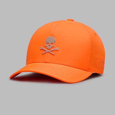 代购GFORE SKULL & TEES时尚潮流橙色骷髅logo印花男士高尔夫球帽