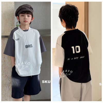 布芮欧2025夏男童凉感短袖T恤潮