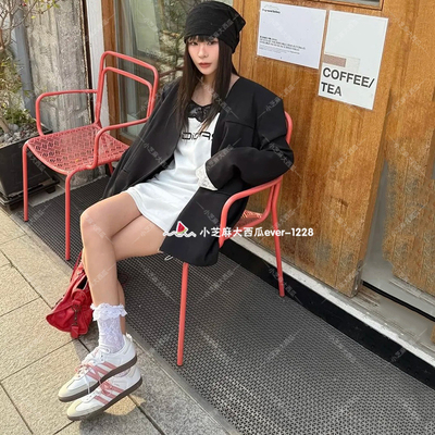 adidas三叶草运动舒适拼色T头鞋