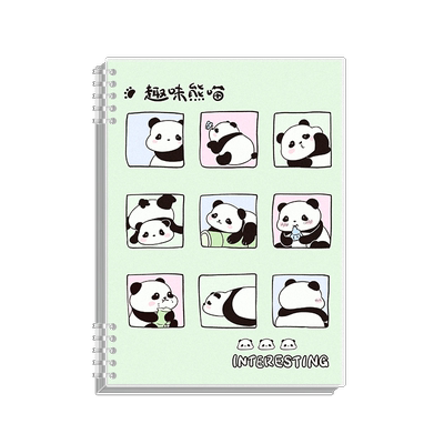 可爱熊猫活页本b5不硌手横线本子