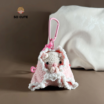 socute 超可爱的治愈系小懒虫被子猪包包挂件包挂饰钥匙扣礼物