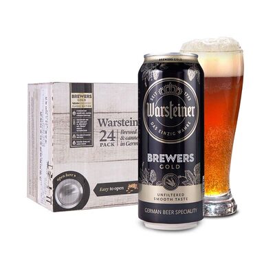 姆沃斯坦Warsteiner德国 酿酒师金标啤酒500ml*24麦香柔和整箱