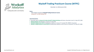 双语字幕—人工高精翻 Wyckoff Trading Practicum Course 2018