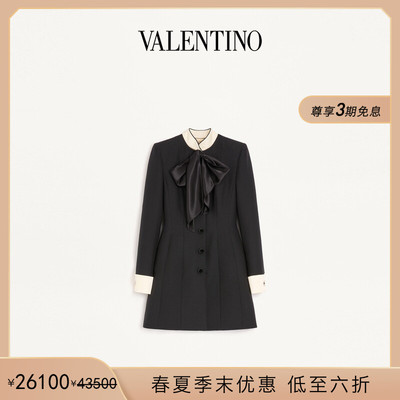 [季末优惠]华伦天奴VALENTINO女士 CREPE COUTURE 连衣裙