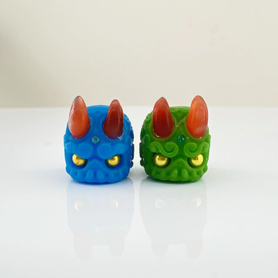 科技绿松石双角恶魔宝宝阿呆顶珠腰珠diy文玩配饰百香星月佛手金