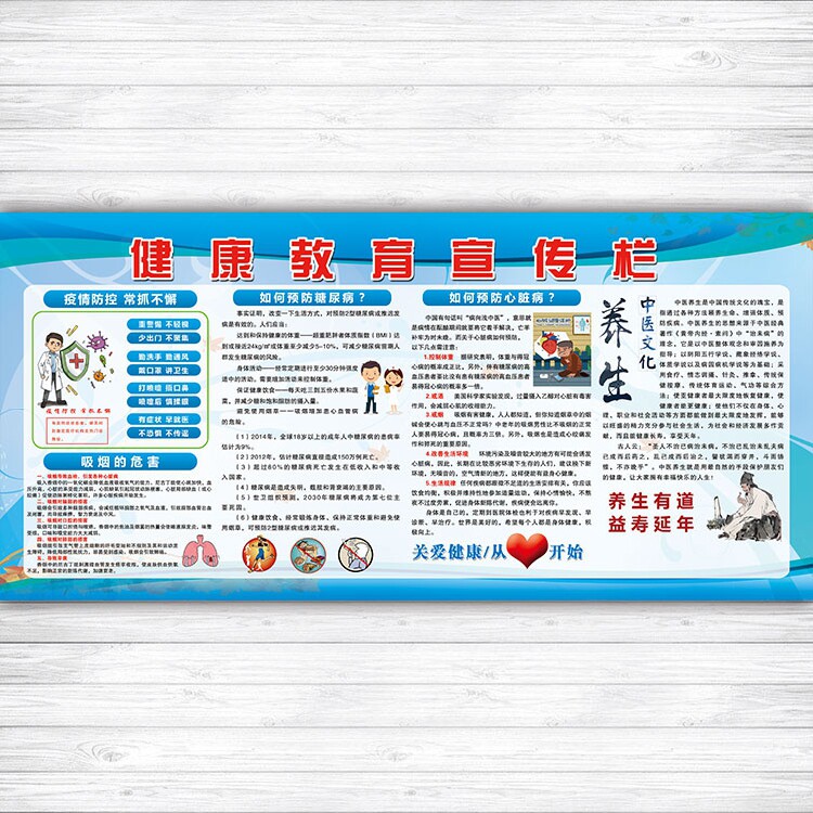 春夏秋冬季养生健康教育宣传栏墙贴纸画海报学校医院社区展板586