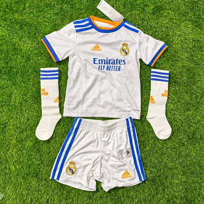 Adidas 皇马 皇家马德里 2122小童儿童球衣球裤球袜套装 gr4011