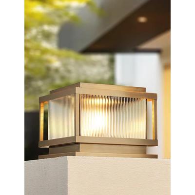 全铜户外柱头灯别墅大门庭院灯院墙柱子灯防水围墙灯太阳能门柱灯