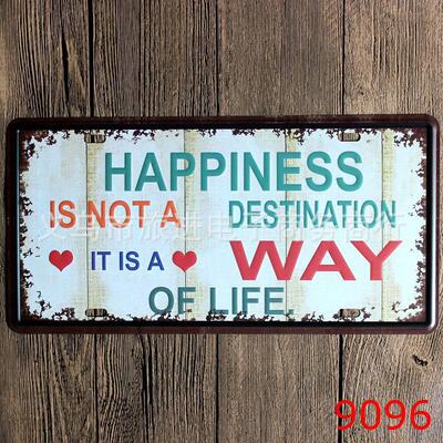 Personal license plates, metal paintings, living rooms, bars