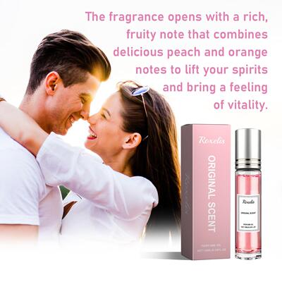 Pheromone perfume with a rose fragrance, featuring a niche f