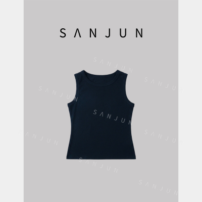 SANJUN【夏韵悠】新款夏季百搭显瘦圆领无袖背心 S4275