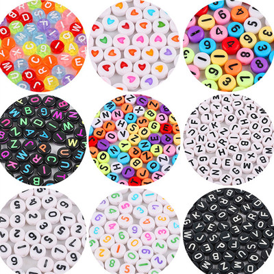 100pcs 6mm Mixed Square Alphabet Letter Beads Charms