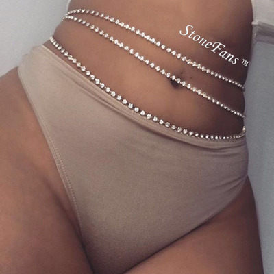 StoneFans Sequins Belly Waist Chain Body Jewelry Women Sexy