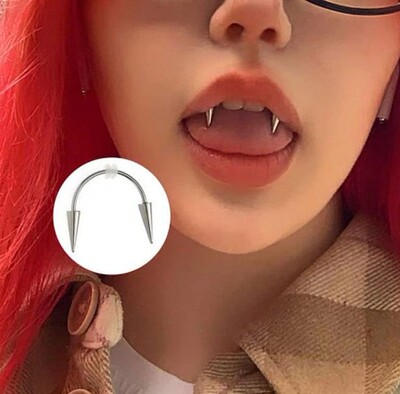 1PC Dracula Nail Steel Smiley Piercing Jewelry Septum