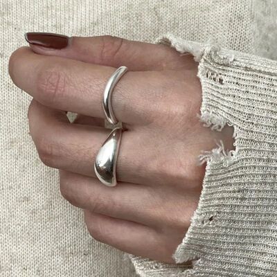 Sterling Silver Irregular Ring for Women Geometry Versatile