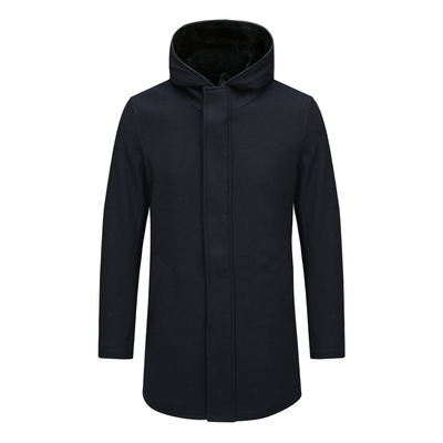 SL100仕东秋冬男式毛呢尼克服 兔毛皮胆、连帽保暖防风外套