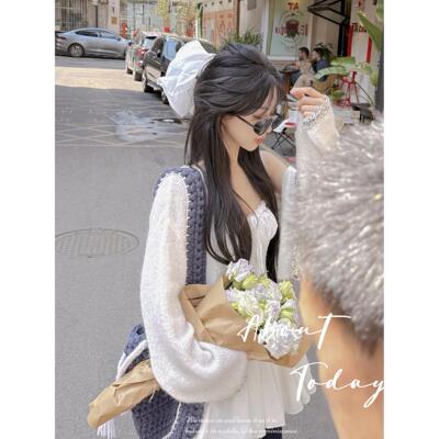 LISEYEN2025年新女设计师【随心搭】灯笼袖开衫长袖