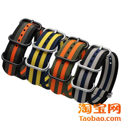 NATO尼龙适用jdw尼龙手表带丹尼尔男女款式帆布惠灵顿161820mm