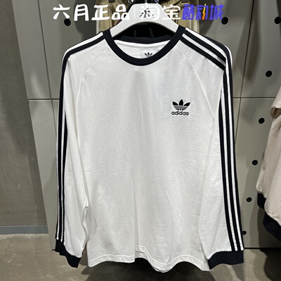 阿迪达斯三叶草复古修身圆领T恤