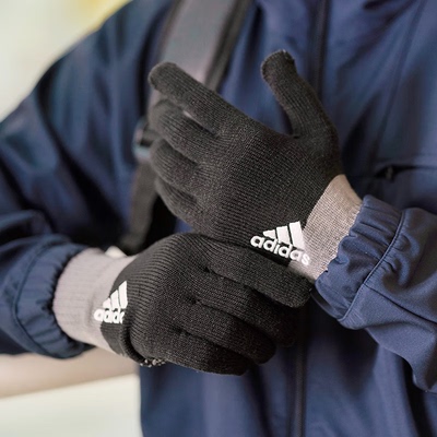 阿迪达斯户外保暖手套假一罚十