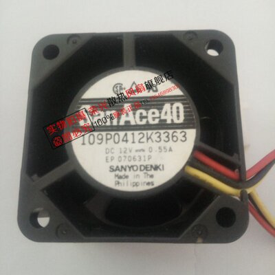Sanyo三洋 4028 12V 0.55A 3线机箱服务器散热风扇 109P0412K3363