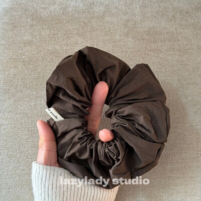 清！原17 布艺一片式复古小众发圈 温柔黄色氛围感发绳头花发饰女