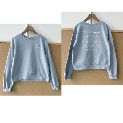 2X1-28儿童设计感小众可爱卡通玉桂狗字母印花短款圆领卫衣H26-2