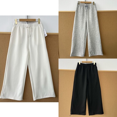 2G1-37高腰百搭纯色设计感松紧腰宽松长裤松弛显瘦简约直筒Y26-1