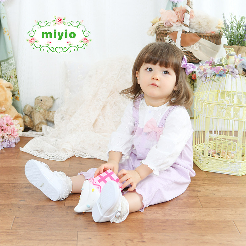 miyio婴儿衣服春夏连体衣女宝宝全棉爬服初生幼儿连身外出服包邮