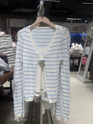 OM one moment国内正品代购假两件条纹针织衫不支持退换