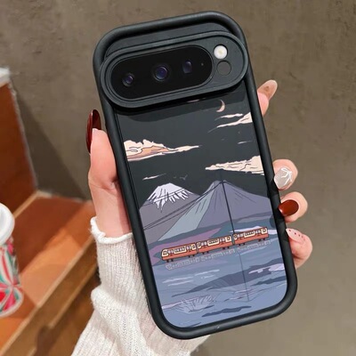 富士山适用于谷歌Pixel10proXL/10pro手机壳9proXL火车Google Pixel8pro保护套7pro软壳7A/8A/10山脉10pro