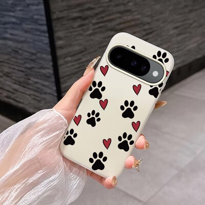 爱心爪印适用于谷歌Pixel10proXL/10pro手机壳9proXL果冻壳Google Pixel8pro保护套7pro可爱7A/8A/10/10pro