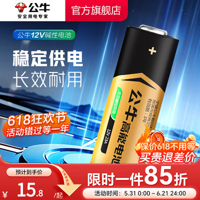 公牛23a12v遥控器电池27A12V电动车库道卷闸帘门红外防盗引闪器门铃遥控器23安12伏小号电子电池电动风扇开关