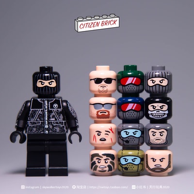 现货 美国 citizenbrick 军事人仔 印刷表情 战术士兵 积木MOC