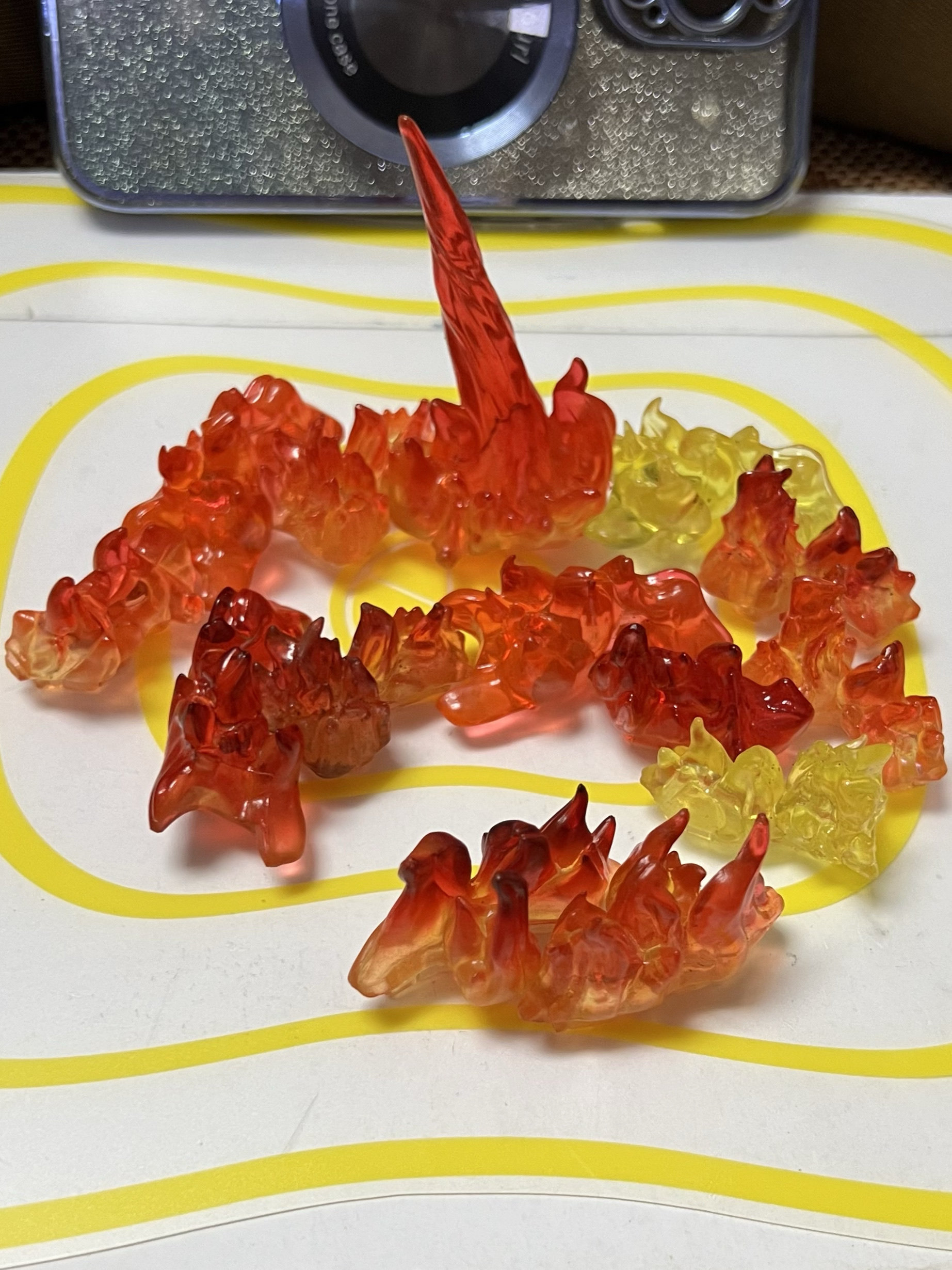 神奇宝贝口袋怪动漫周边场景观火焰山底座配件透明火焰尾巴小火龙