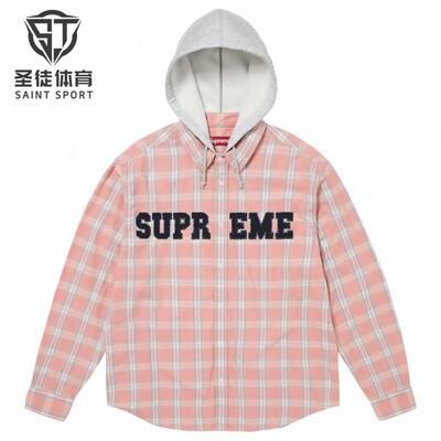 Supreme法兰绒贴布衬衫外套