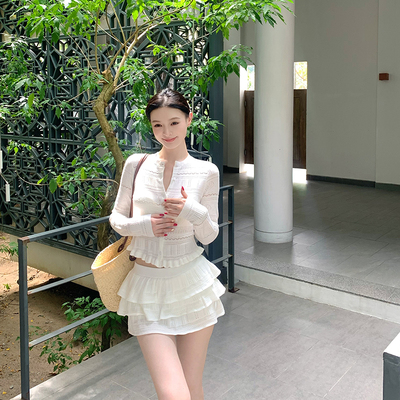 Lienni海岛镂空棉沙针织套装