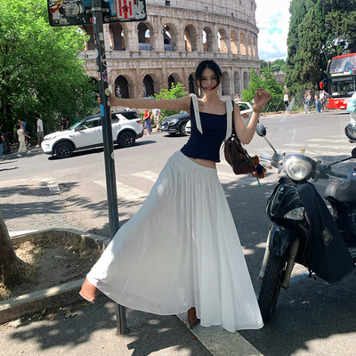 Less鱼骨上衣抽绳长裙套装