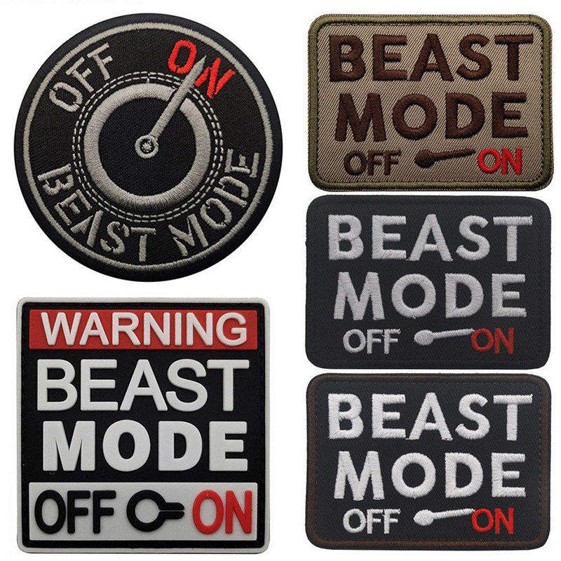 亚马逊货源野兽模式背包贴章BEAST MODE ON OFF魔术贴章士气臂章