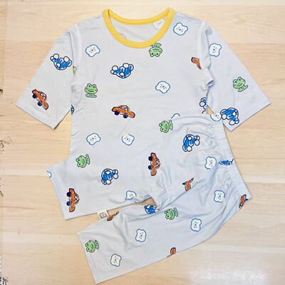 A81夏季天丝空调服套装莱赛尔薄款七分袖套装90-160