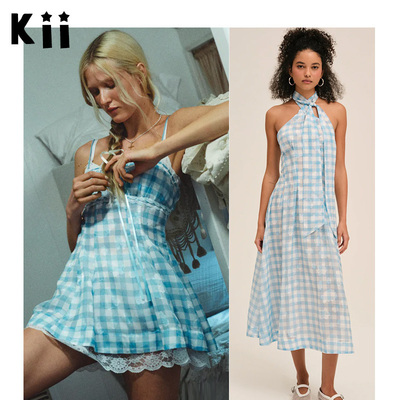 ForLove&Lemons蓝格纹连衣裙