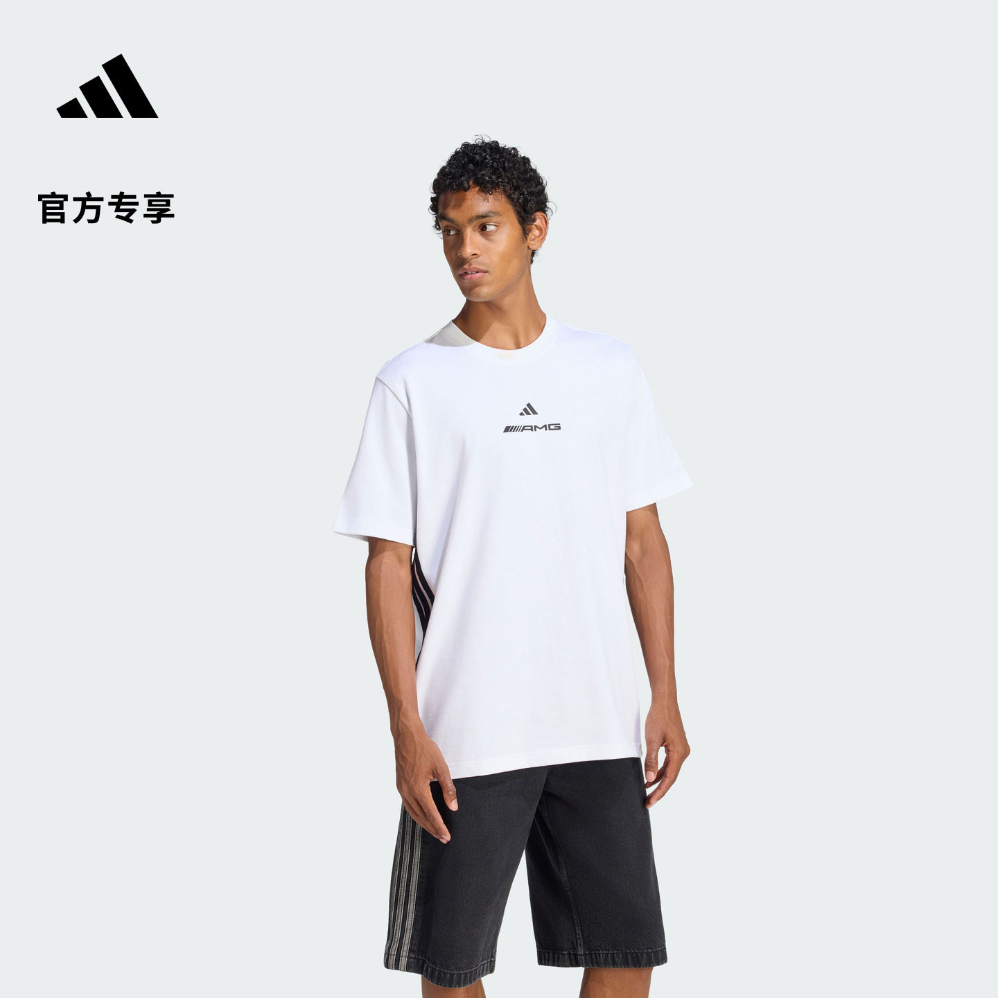 AMG赛车文化纯棉针织运动短袖T恤上衣男女夏季新款adidas阿迪达斯